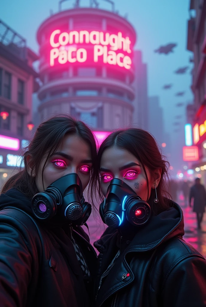 Connaught Place Scene with Cyberpunk Transgender Individuals and ...