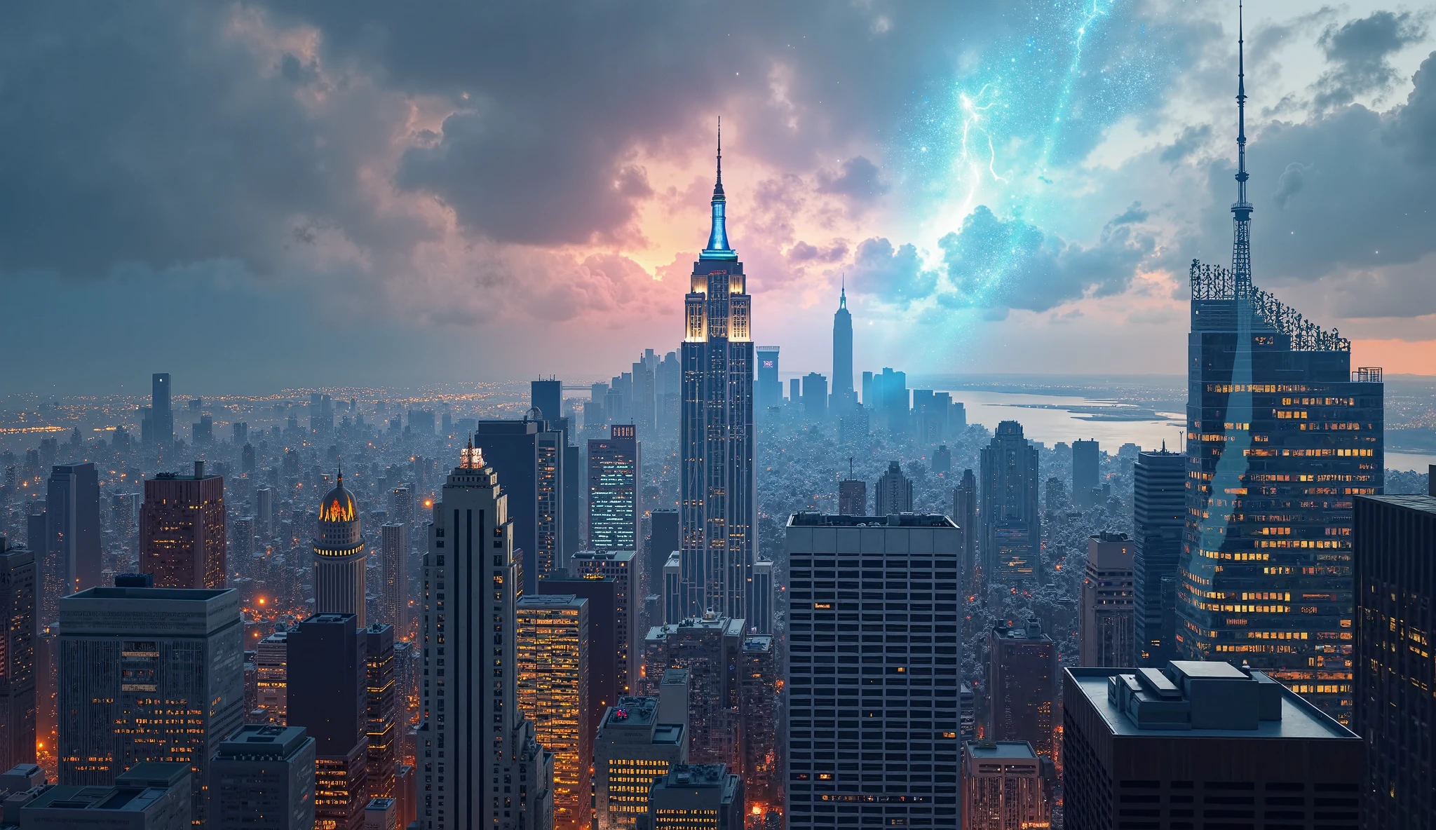 Iconic view of New York City, ultra detailed game art, (octane render ...