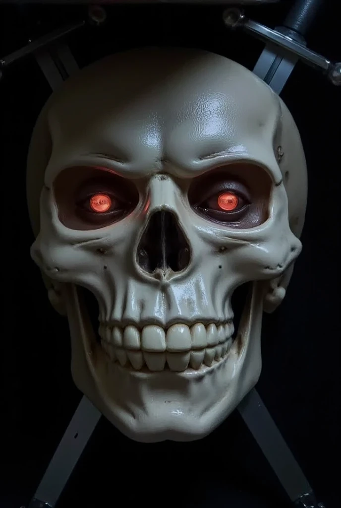 Ultra realistic 3D skulls with fire flickering all around with red eyes ...