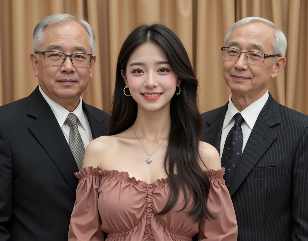 (Photograph of a young and beautiful female Korean president dressed as ...