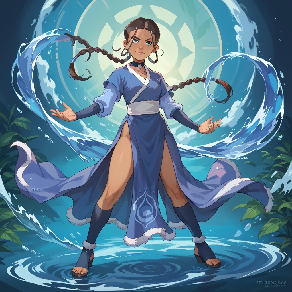A sexy display of Katara in a seductive atmosphere, full_body display - SeaArt AI