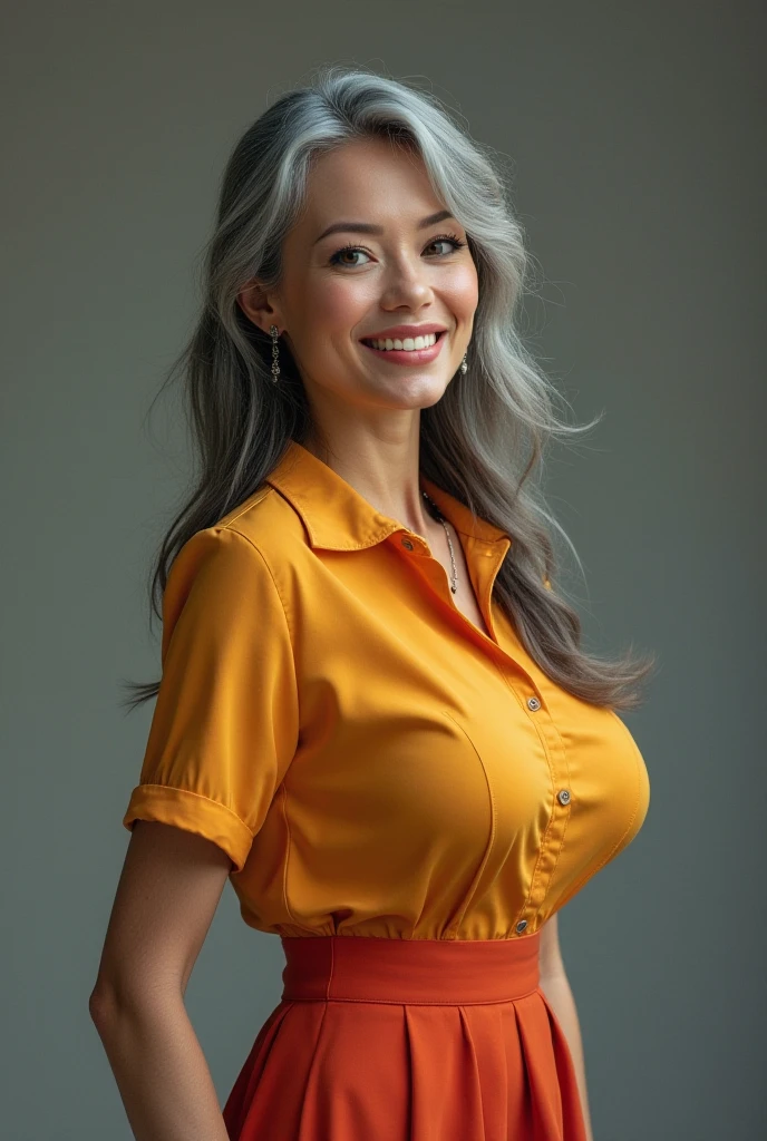 details a beautiful mature woman with abnormally large and round ...