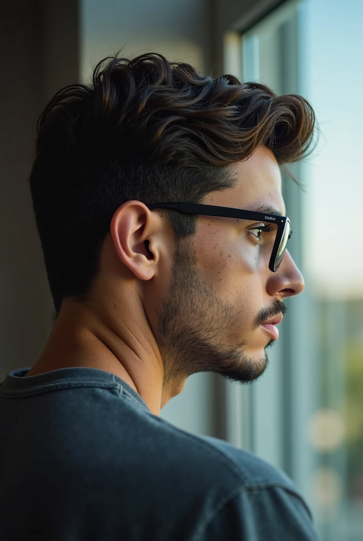 A handsome Libyan young man with layered, slightly long hair - SeaArt AI