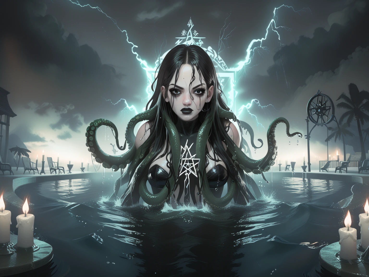 In the dark of night at an abandoned swimming pool, a stunningly ...