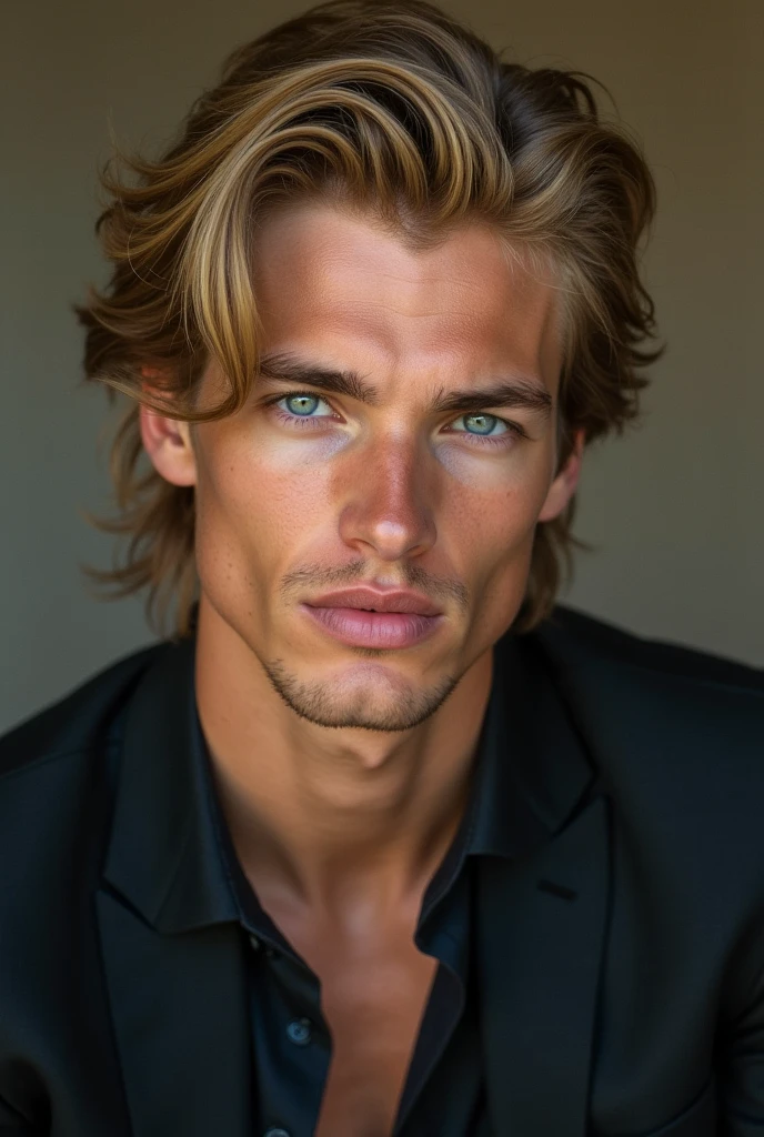 A boy , Man with Face: Angular and well-defined , . Your skin is clear ...