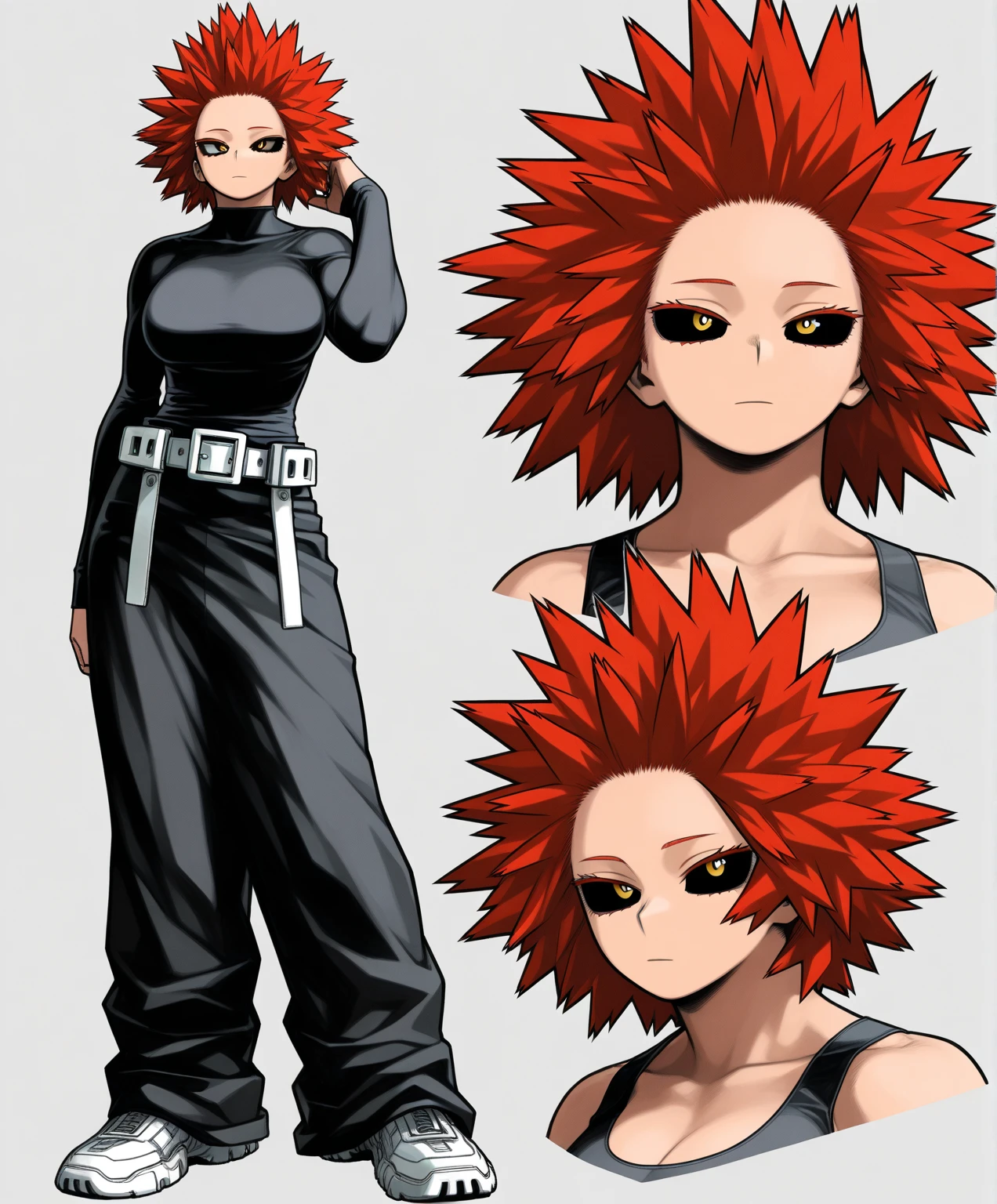 Female, short hair, red hair, spiky hair, upturned hair, short hair ...