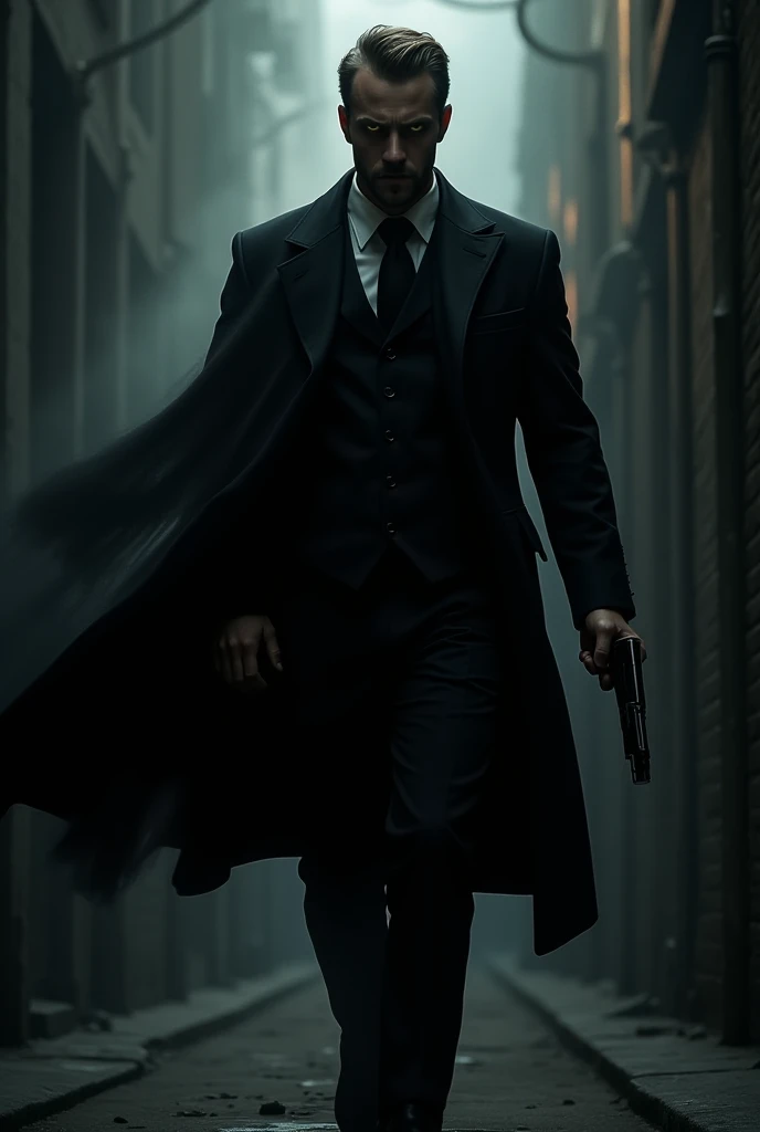 A gunman dressed in a gabardine and the power to control shadows ...