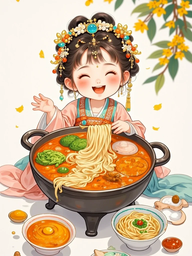 Little cute，Boiling Hot Pot，Happy - SeaArt AI