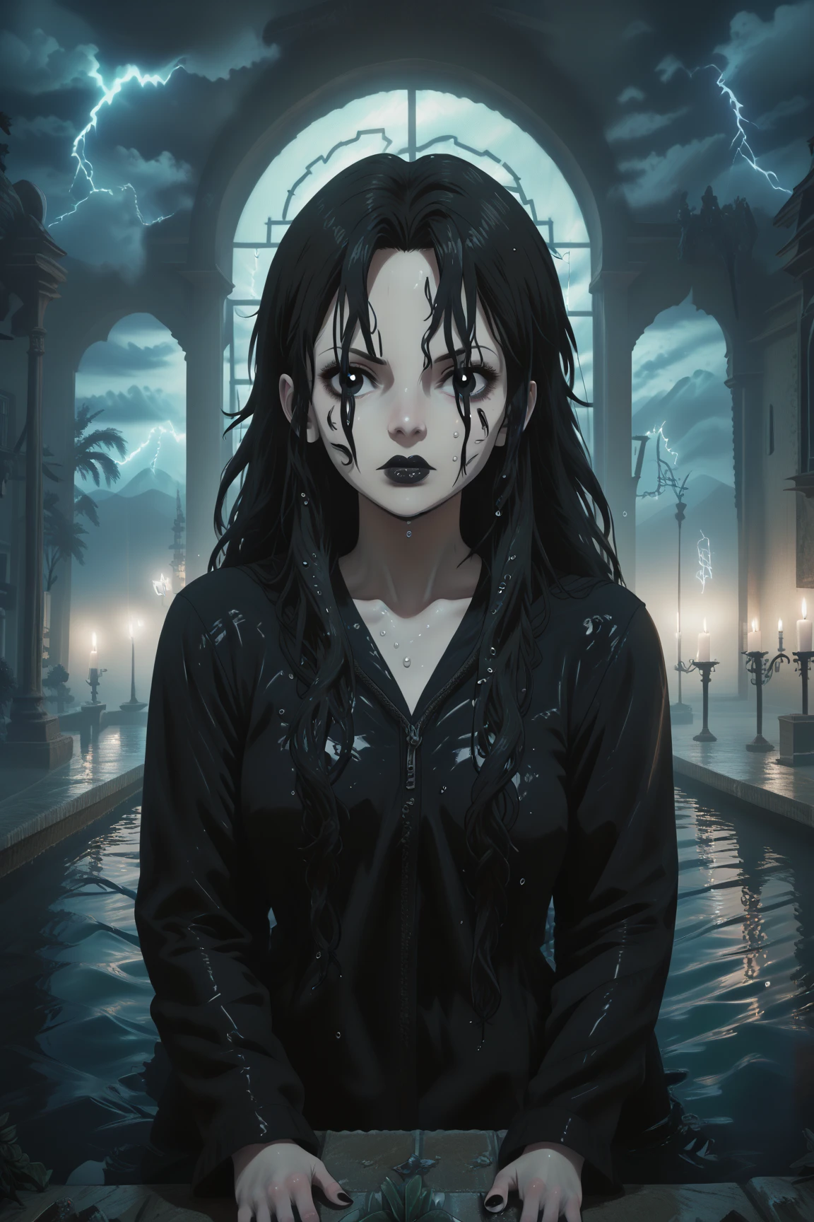 In the dark of night at an abandoned swimming pool, a stunningly ...