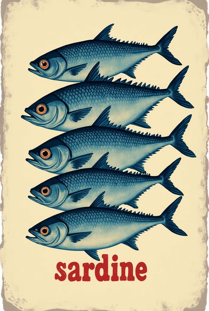 Eclectic Maximalist Sardine Art: A cluster of overlapping sardines in ...