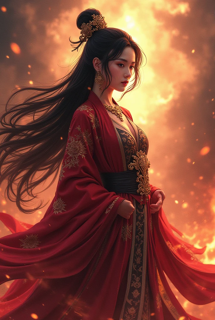 Rebirth of the empress chinese style anime girl with black hair on ...