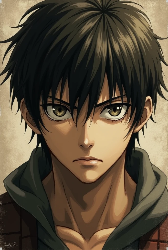 An old and realistic photo of Eren - SeaArt AI