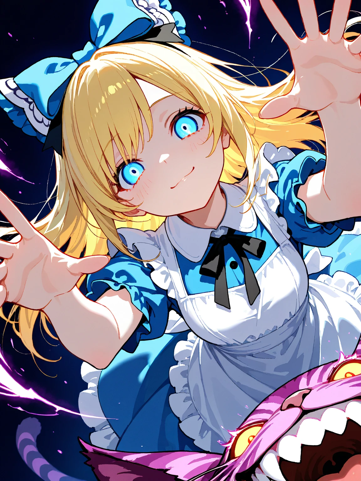 Dark fantasy,1girl,Alice, Alice in Wonderland,blonde hair,blue eyes ...