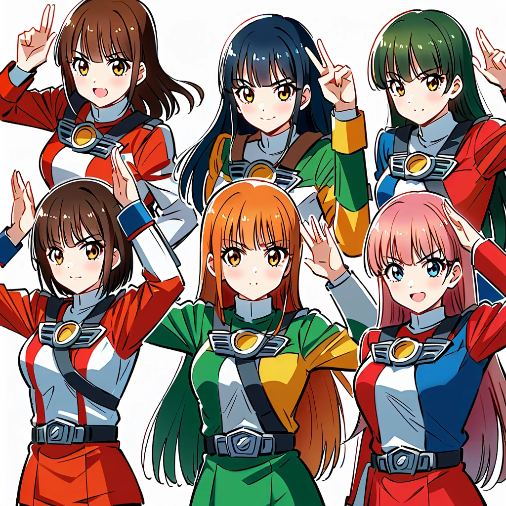 Super sentai series, Different colors (Red, blue, green, black - SeaArt AI