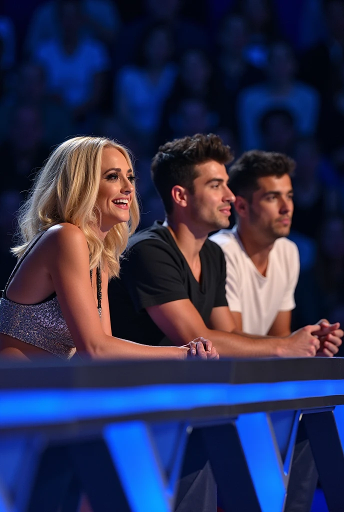 A panel of judges resembling the famous personalities of *Katy Perry ...