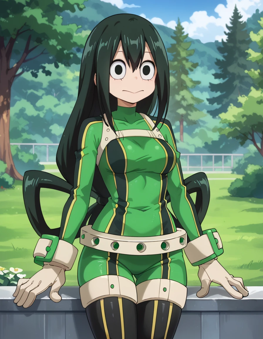 Tsuyu Asui, petite figure, costume, froppy costume, slender body ...