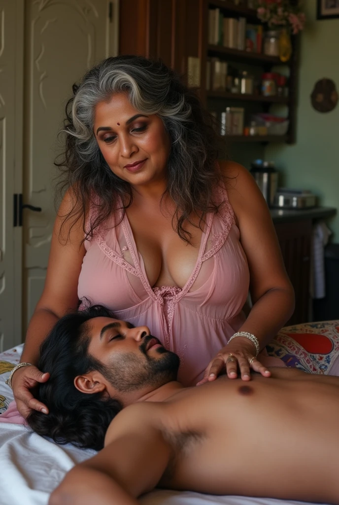 Very wild intimate scene of a Voluptuous beautiful South Indian milf at the age - SeaArt AI