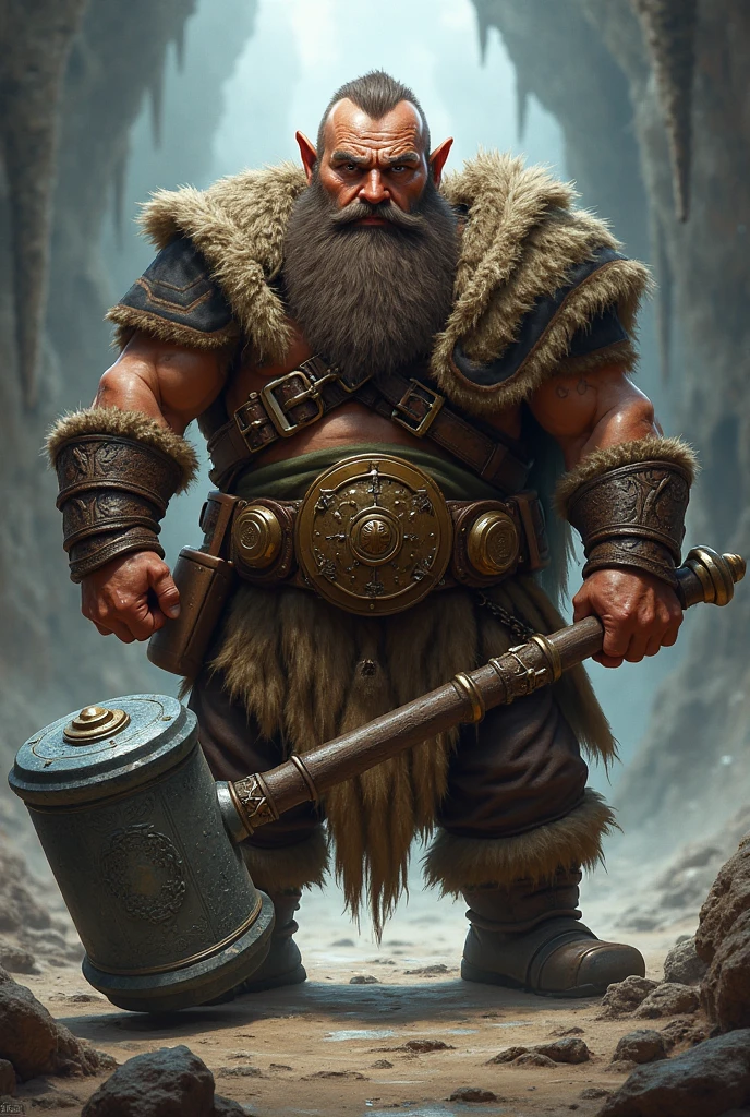 Petit nain dans l'univers donjon et dragon sans armure avec un gros ...