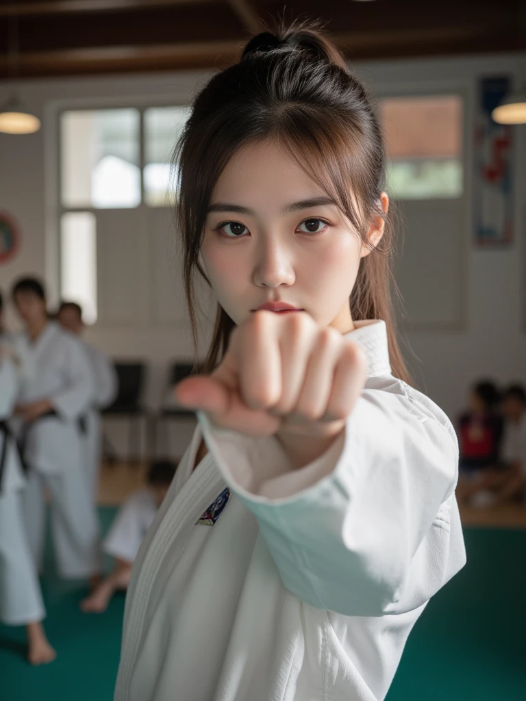 ((Women's karate club))、Straight punch、Fist in front、Punch pose - SeaArt AI