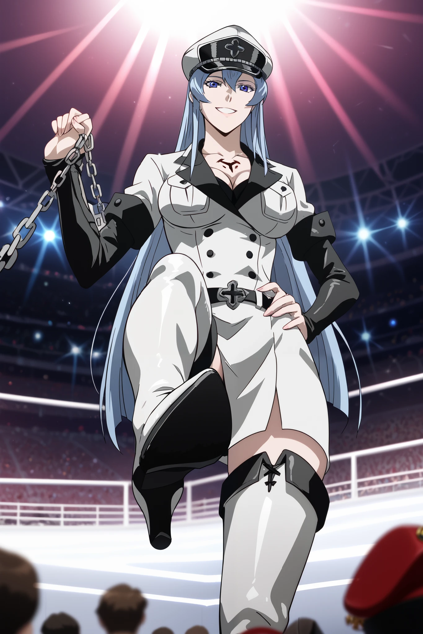 Anime character in uniform with chain around his neck - SeaArt AI