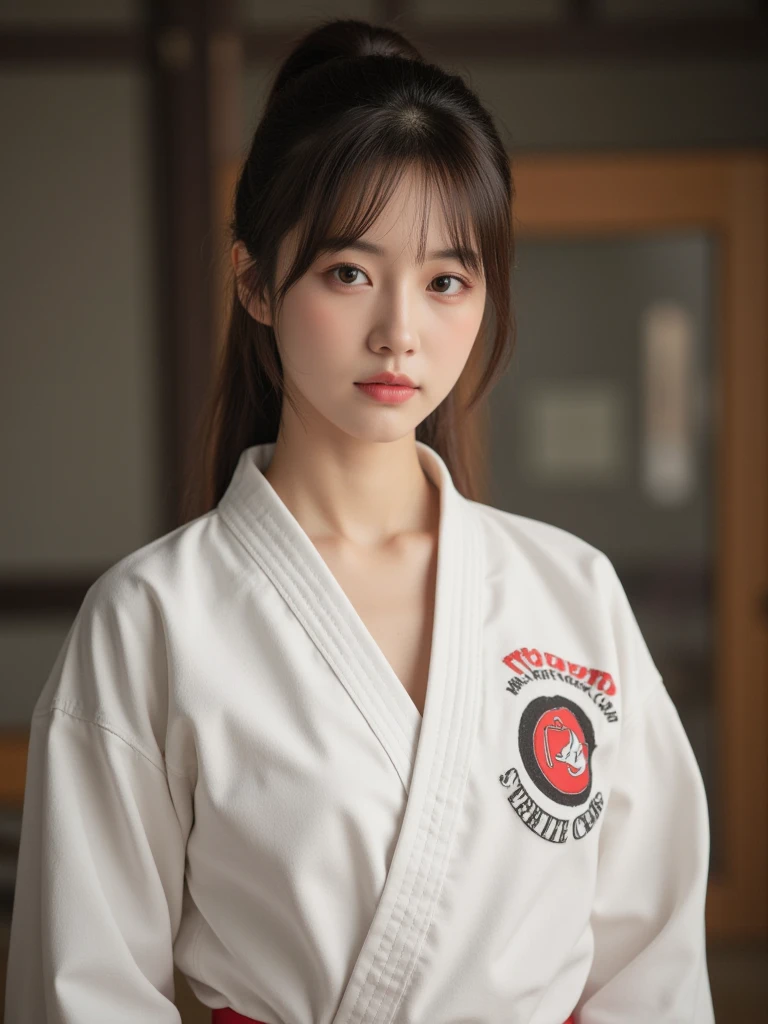 ((Women's karate club))、 karate uniform、seiza、Karate player、 ponytail - SeaArt AI