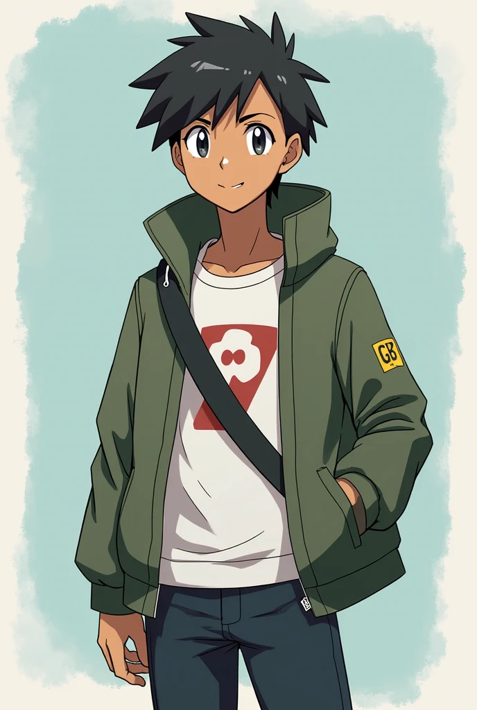 A human character in the anime Pokémon style, the image that is in 2d ...
