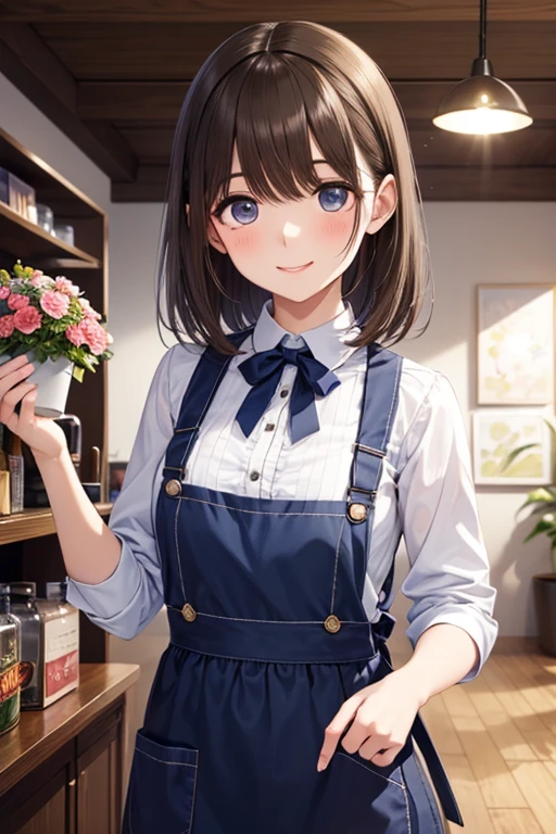 Anegasaki nene, shiny chestnut hair, (brown pretty eyes, sparkling eyes ...