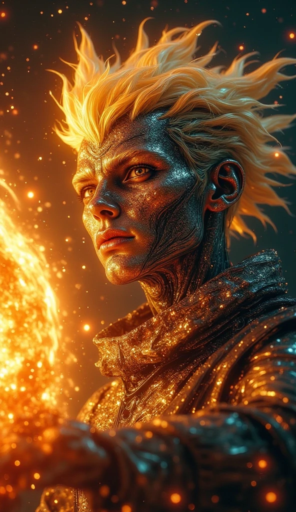 Portrait close-up image of On the surface of a dying star, a stellar ...