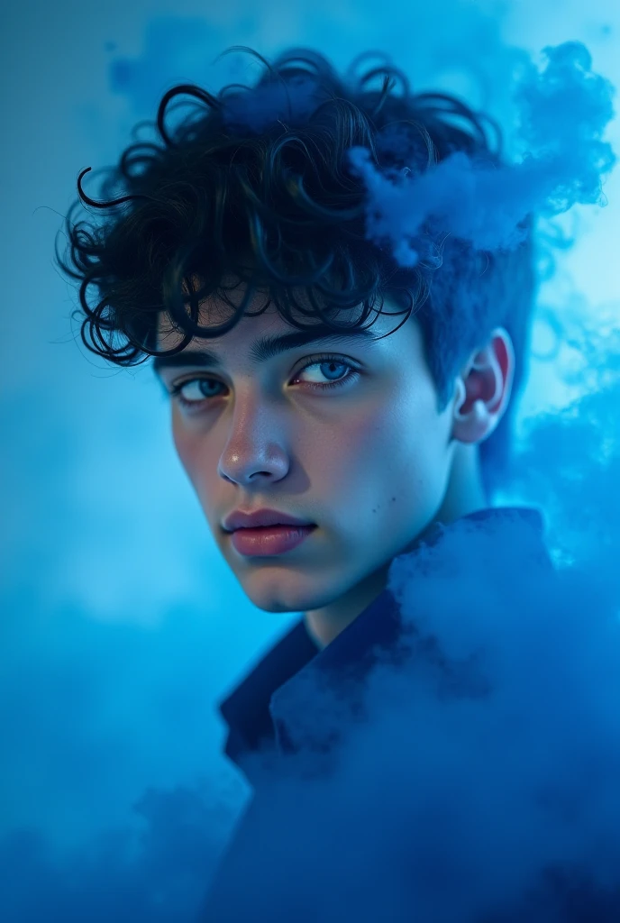 A black-haired boy , blue eyes , Quite attractive for those about 18 or ...