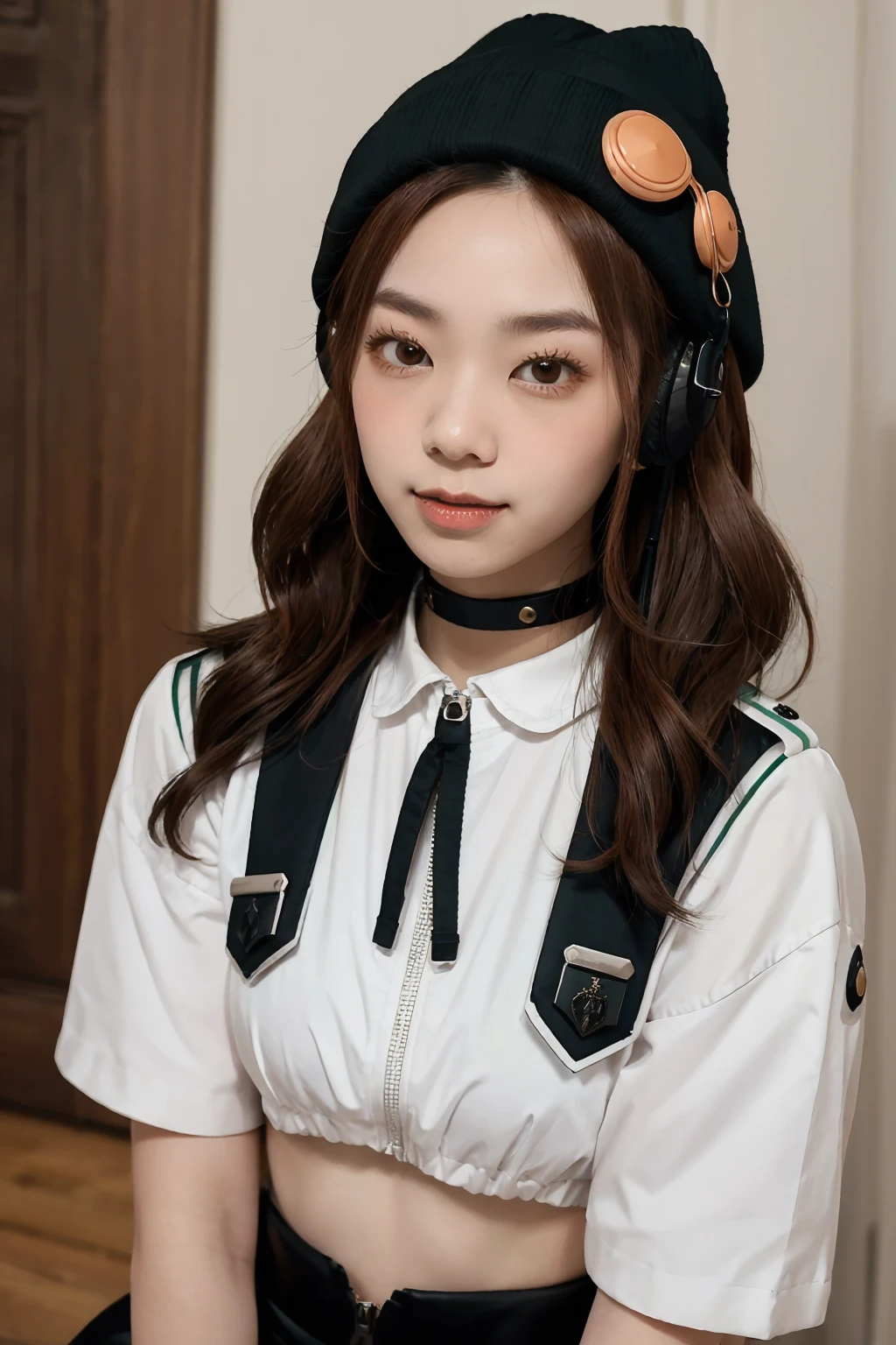 1 เด็กหญิง, Face: " A young woman with a delicate and symmetrical face ...