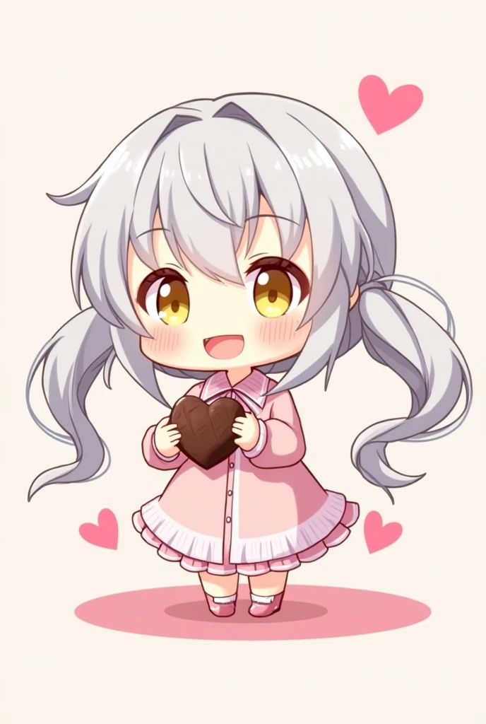 Chibi,Ensure head isn't cut off,beautiful silver hair,laugh,valentine ...