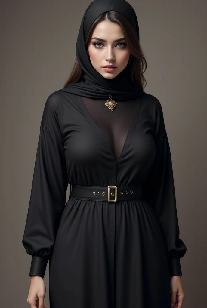 Full body pakistani woman age 20 in black hijab and abaya, sexy - SeaArt AI