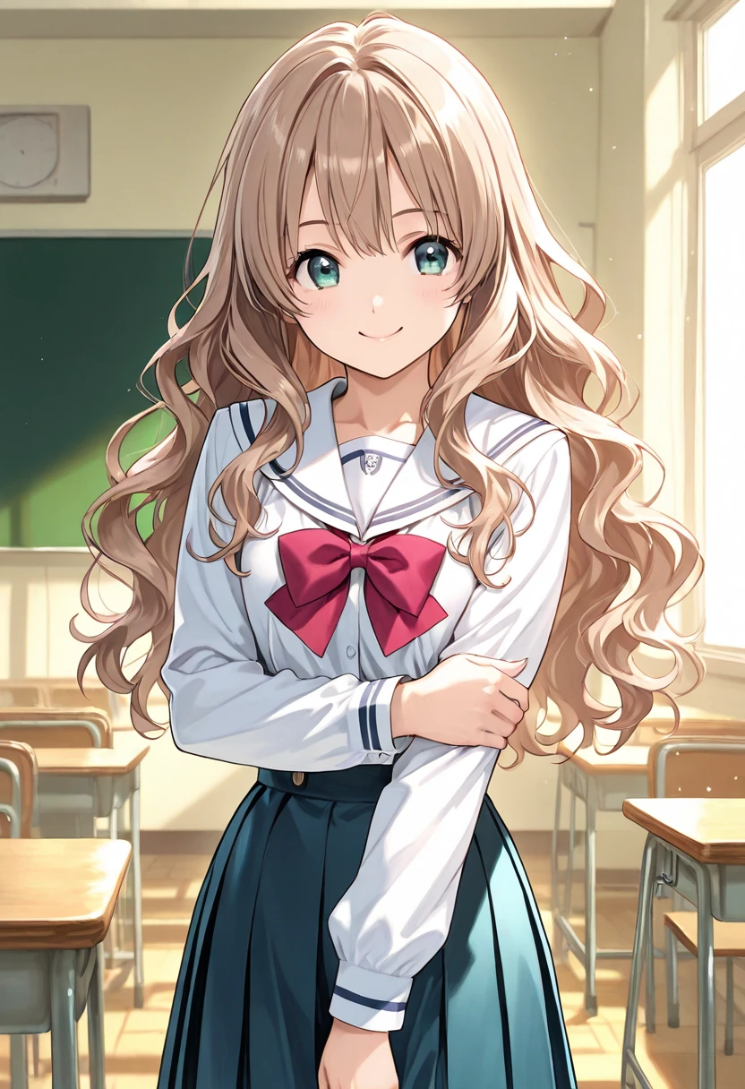 1girl, standing, in the classroom, school uniform , smile BREAK girl - SeaArt AI