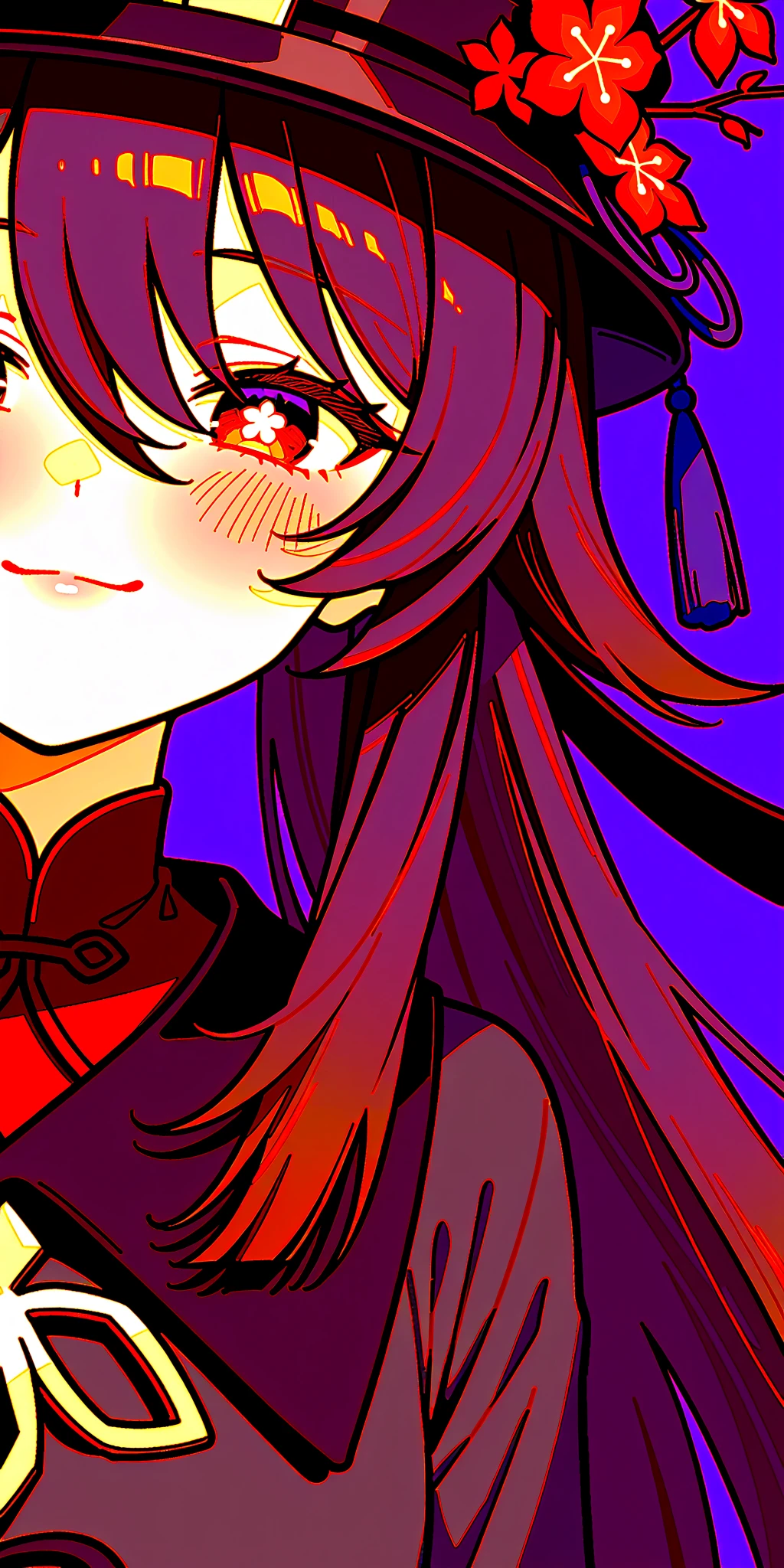 Hu tao (genshin impact),genshin impact,1girl, brown hair, red eyes ...