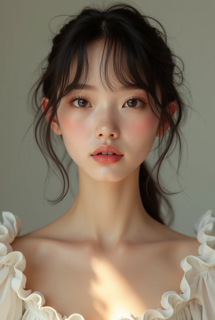Make her with no fangs and less creepy with bangs - SeaArt AI