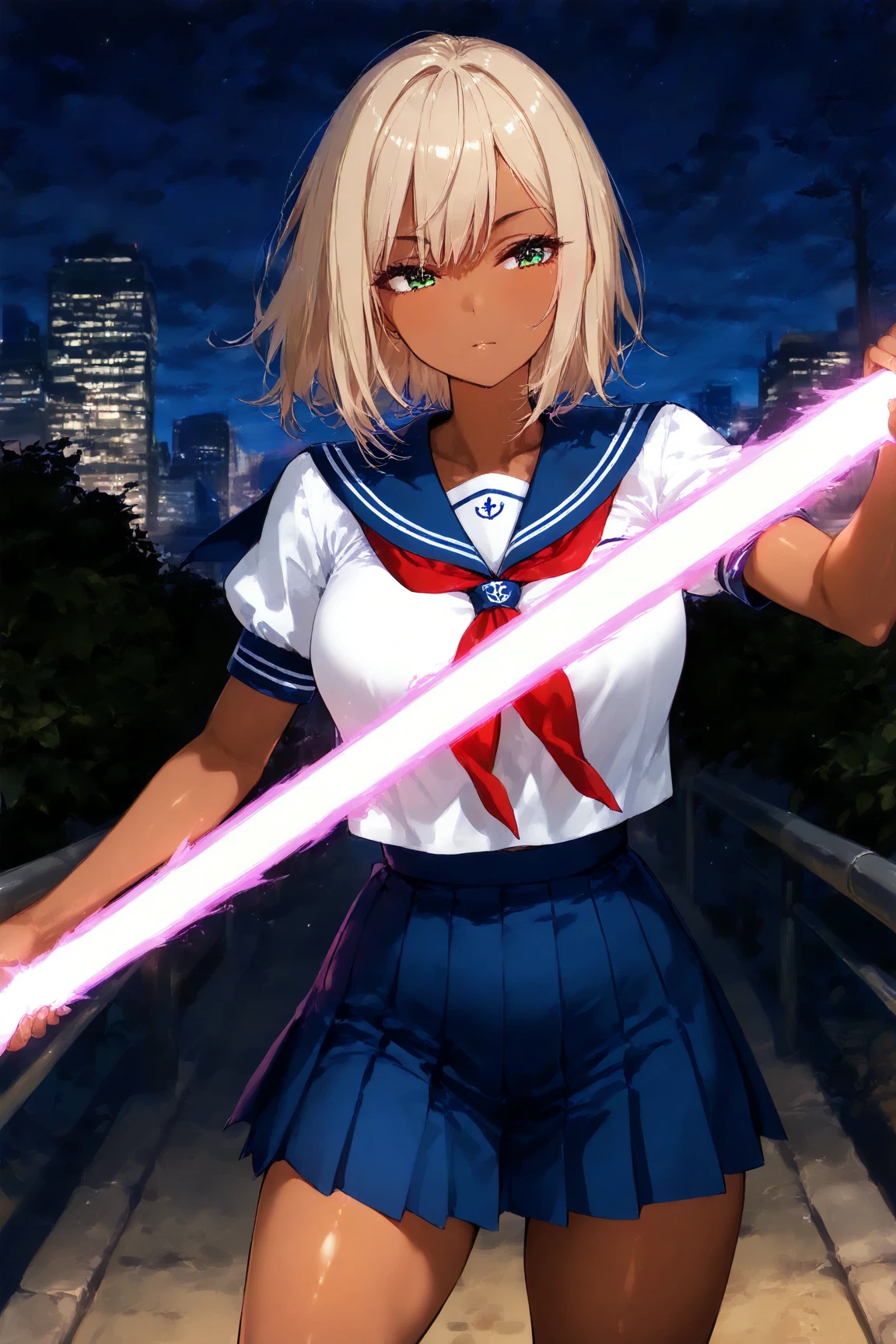 4k,ultra detailed,(holding beam beam sword),gal,girl,sailor uniform ...