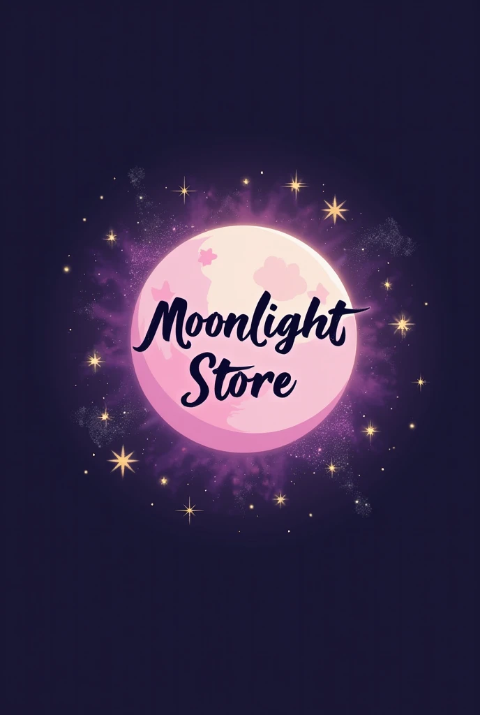 Creat another logo write the name " moonlight store" and use the purple and pink - SeaArt AI