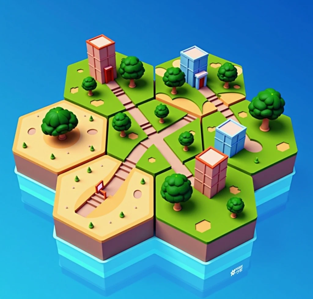 A grid of hexagons of the same size, placed side by side with nothing ...