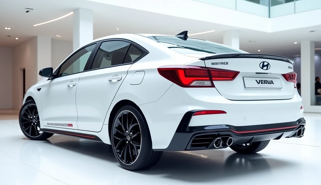 Back right said view of painted White with shiny clour 2025 Hyundai ...