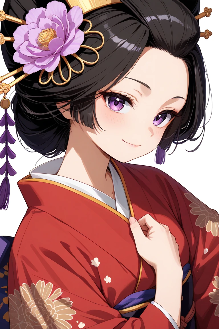 high resolution, high quality, White background, Oiran, one girl ...