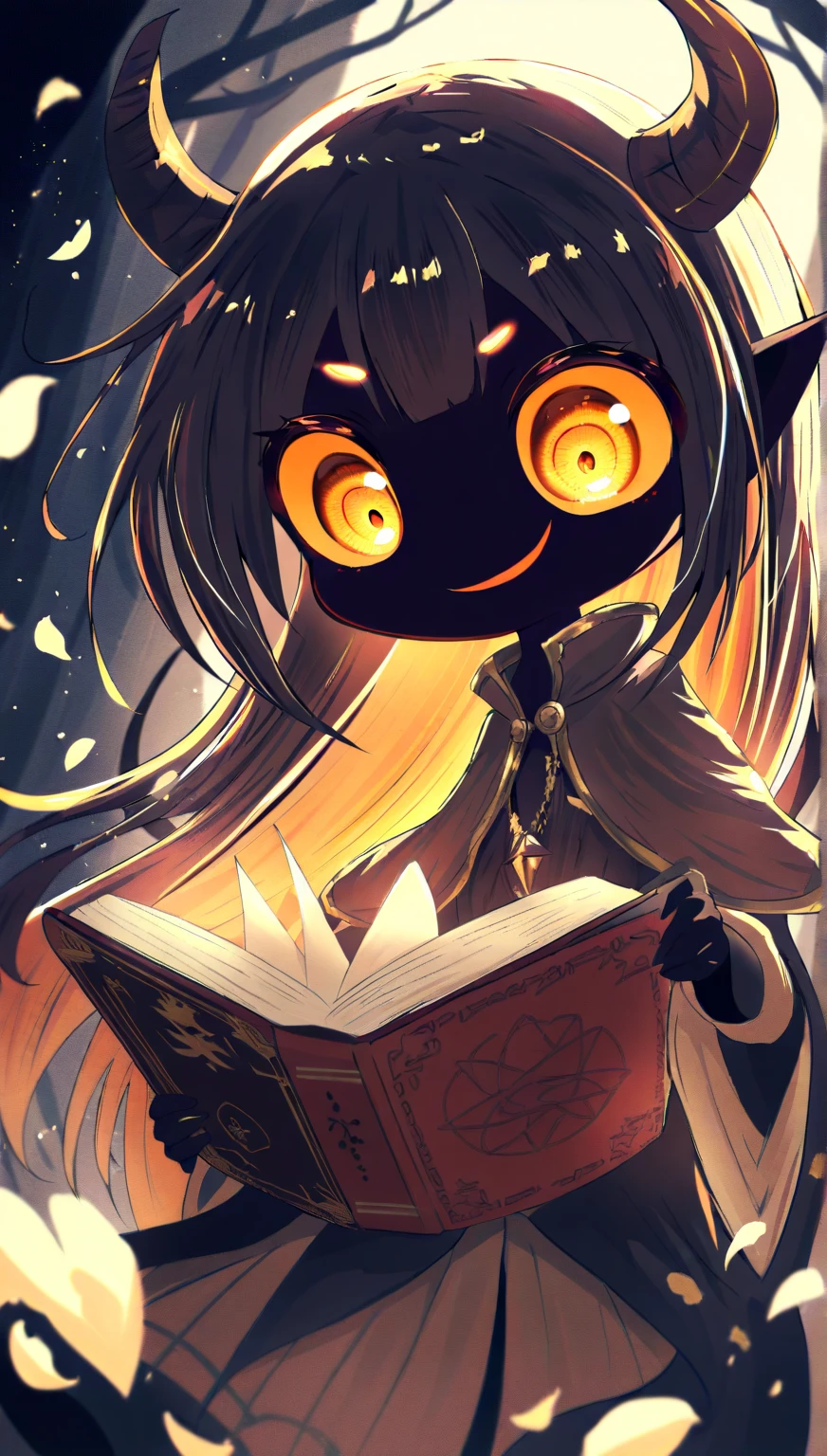 (solo:1.3), 1girl\(hzk,devil,chibi,pure black skin,cute,kawaii - SeaArt AI