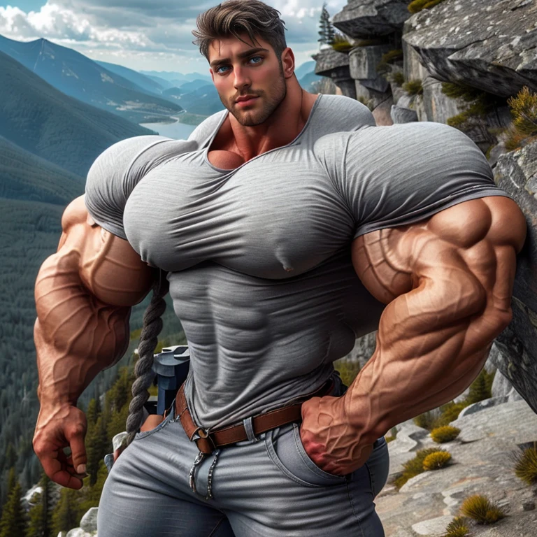 A very handsome man, big eyes, muscular, somewhat robust biceps - SeaArt AI