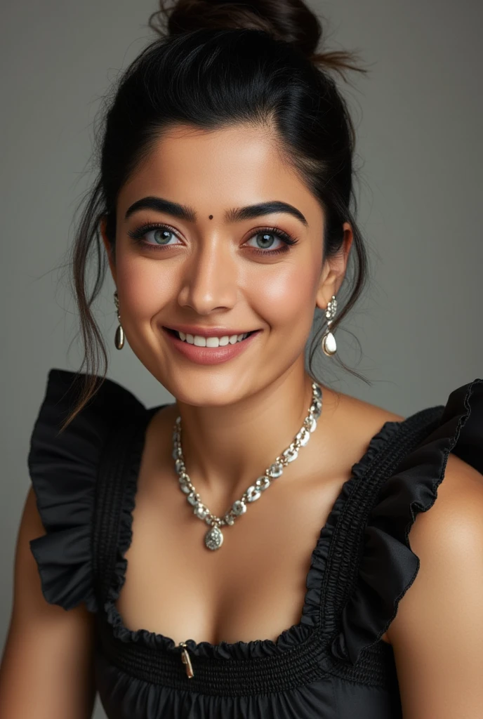 (Isabel Merced, Bob_cut_ balck hair, blue eyes, dressed as a sexy maid ...