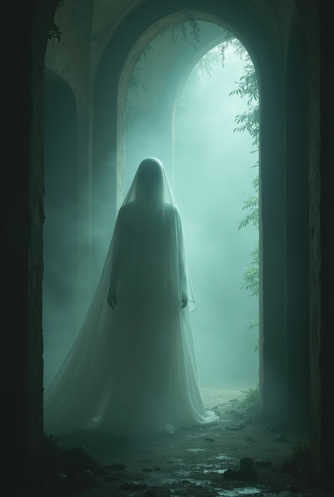 A scene with a faint, ghostly voice calling for food. - SeaArt AI