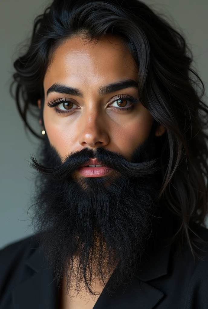 Yasmine Sabry with the beard - SeaArt AI