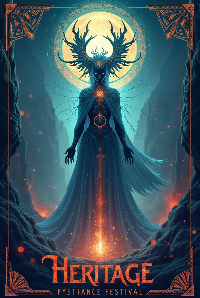 Psytrance “The Heritage” festival poster - SeaArt AI