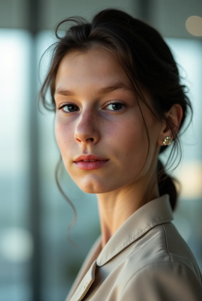 Create a forward-looking woman who looks the same in a realistic way ...