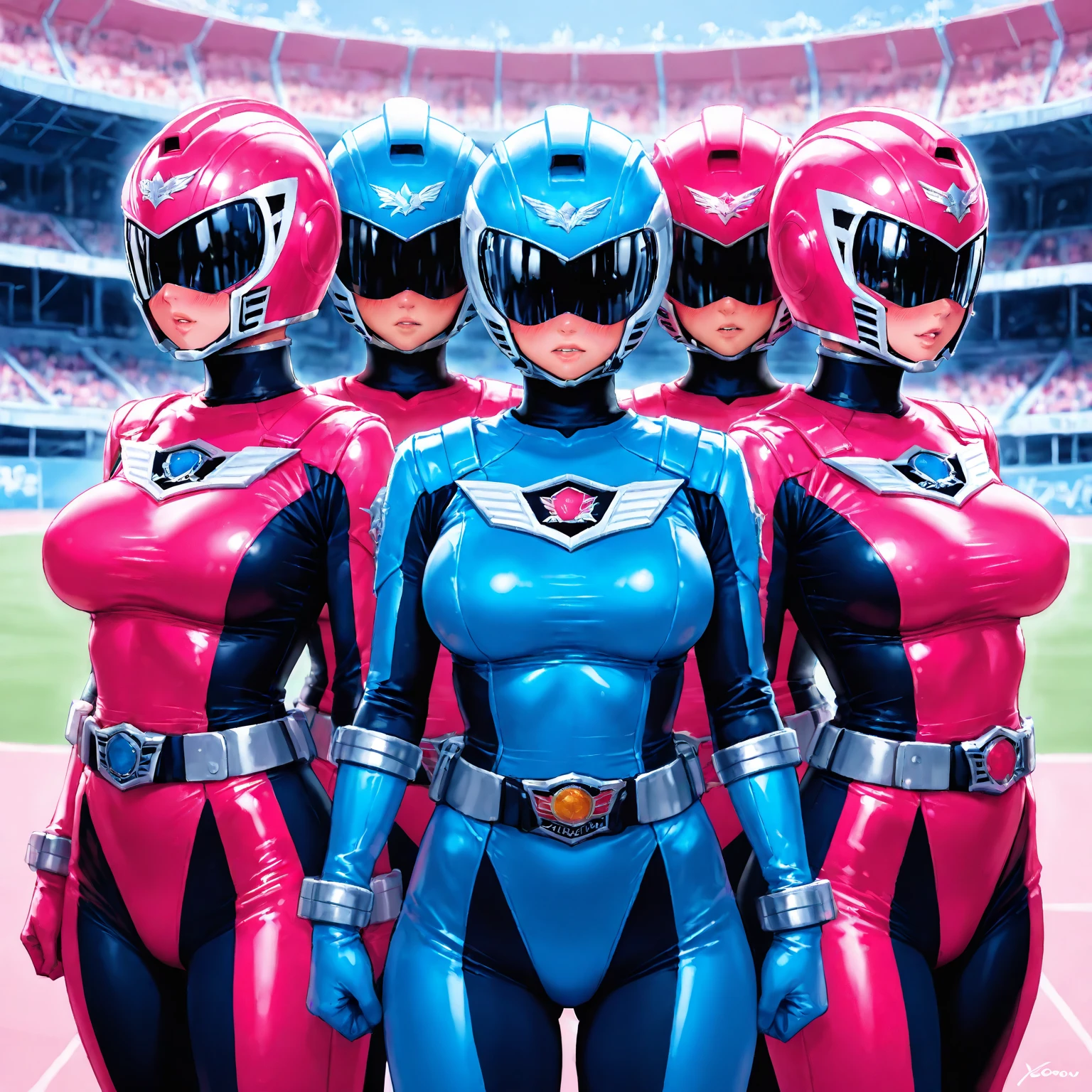 7girls, a group of 7 overdrive power rangers girls from Power Rangers ...
