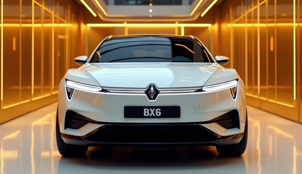 The Close Front view of the new Borgward BX6 TS Concept is 2025 with a shiny bo - SeaArt AI