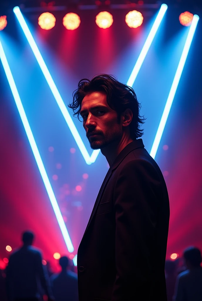 "A man cosplaying Rob Lucci from the One Piece anime looks at the ...